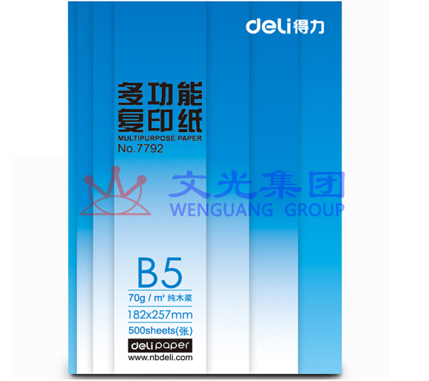 得力 7793 多功能B5打印纸 70g克500张 8包/箱-融创集采商城