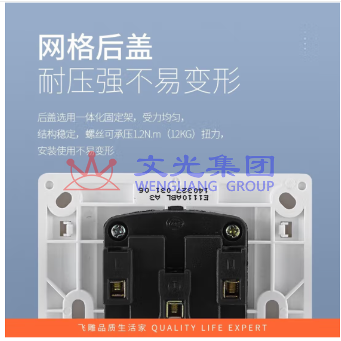 飞雕 双开双控 86型墙壁开关e5 A 白色 二开二控面板开关 融创集采商城